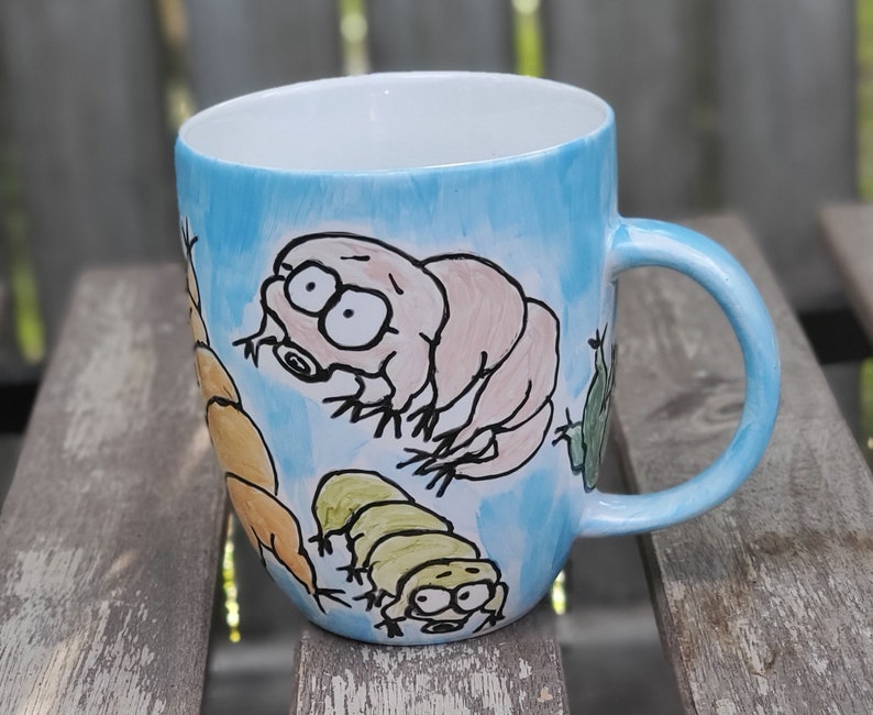 Cute Tardigrade Mug / Hand Painted Tardigrade Mug / Cute Waterbear Mug ...