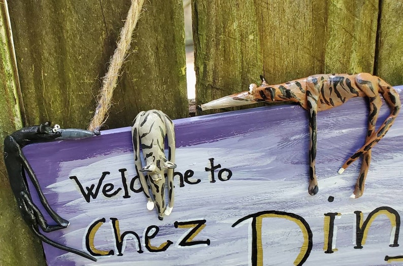 CUSTOM MADE Cute Dog Welcome Sign / Greyhound Welcome Sign / Dog Home ...
