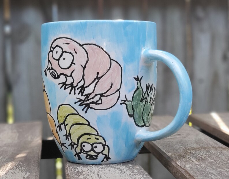 Cute Tardigrade Mug / Hand Painted Tardigrade Mug / Cute Waterbear Mug ...