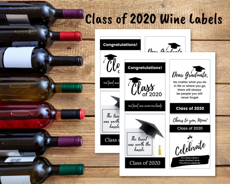 Wine Labels | Class of 2020 Graduation | Congratulations| Graduate ...
