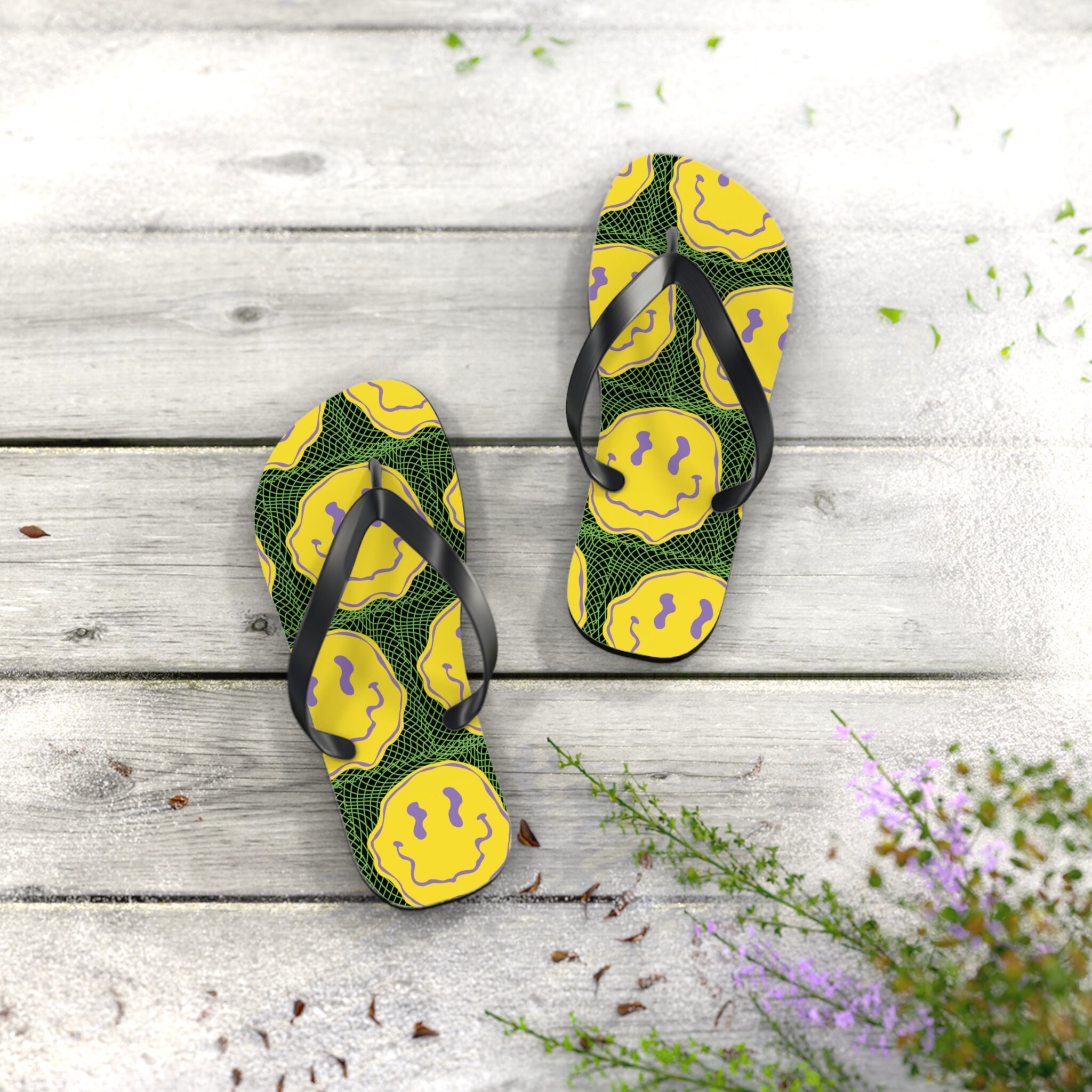 Smiley Flip Flops - Etsy