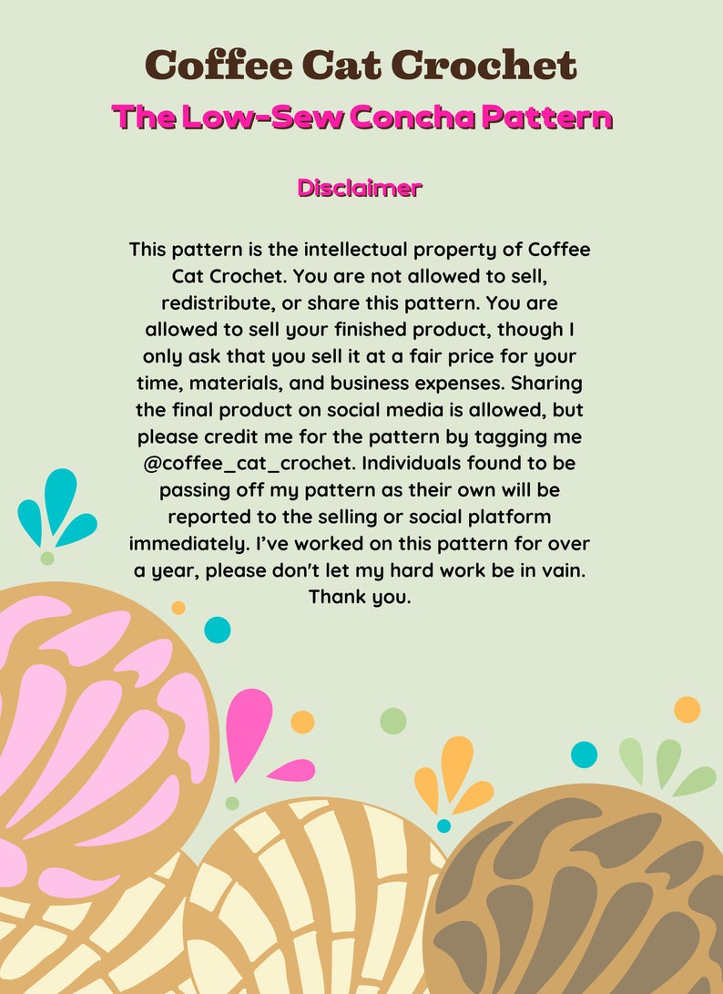 Low-sew Concha Pattern - Etsy