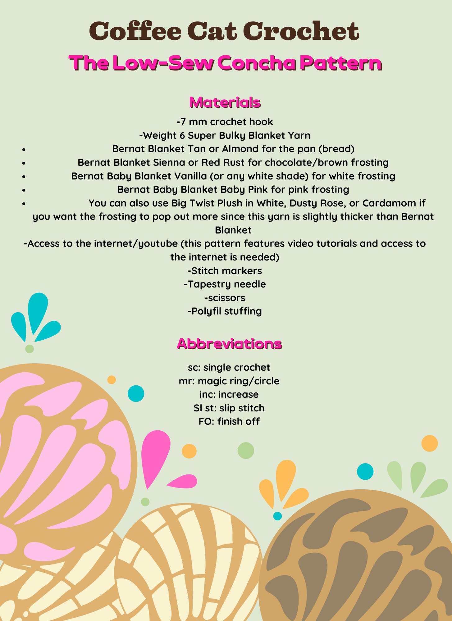 Low-sew Concha Pattern - Etsy