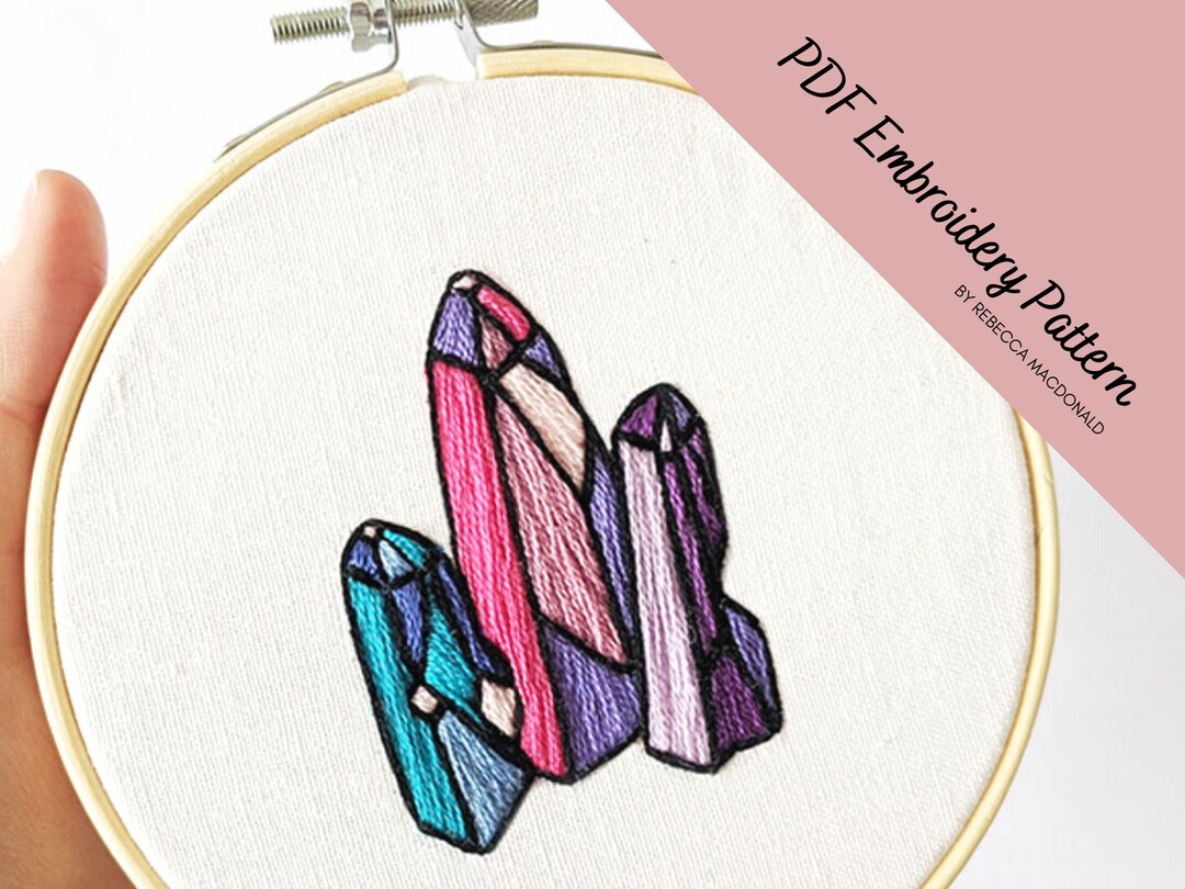 Crystal Embroidery Pattern Mineral Embroidery DIY - Etsy