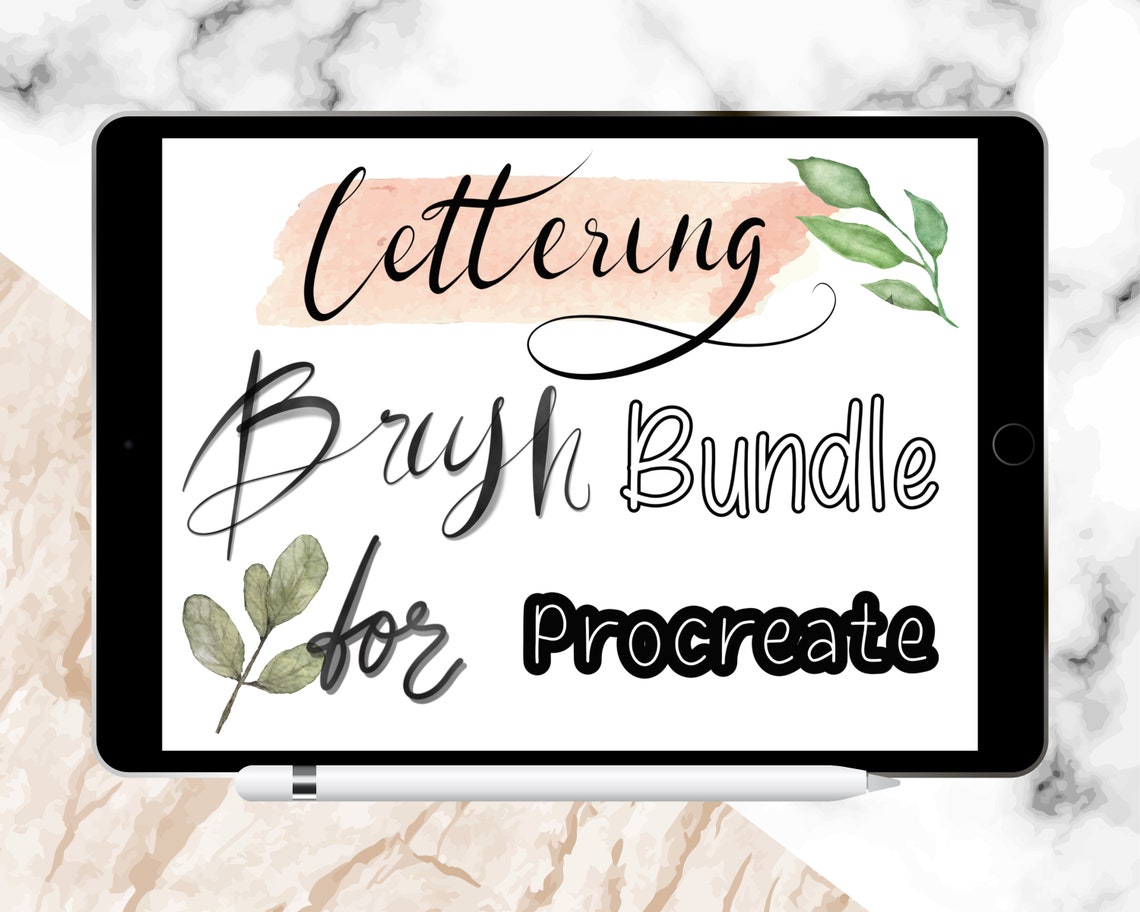 Lettering Brush Bundle for Procreate Monoline Brush Shadow | Etsy