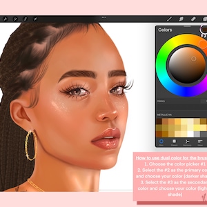 Procreate Curl Brushes, Procreate Dual Color Curl Brushes, Realistic Curl Brushes, Hair Brushes ...