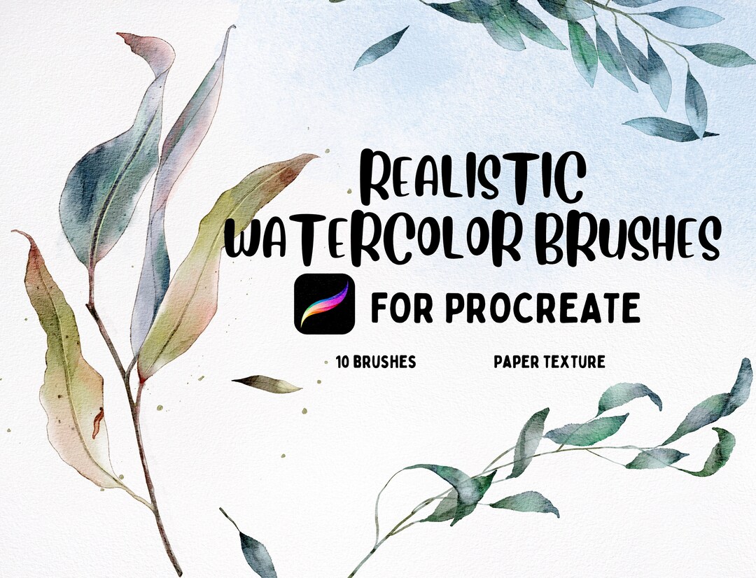 Realistic Watercolor Brushes for Procreate , Watercolor Brush Set ...