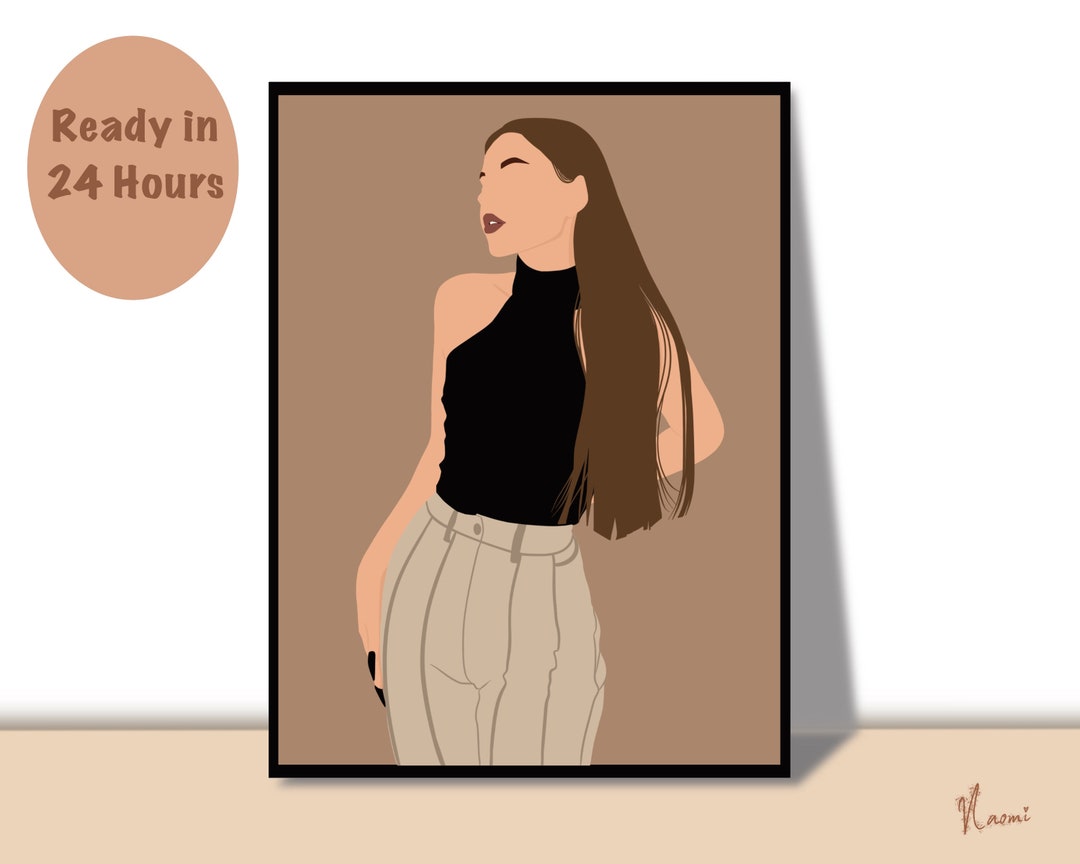 Custom Minimalist Digital Portrait, Faceless Portrait Illustrations ...