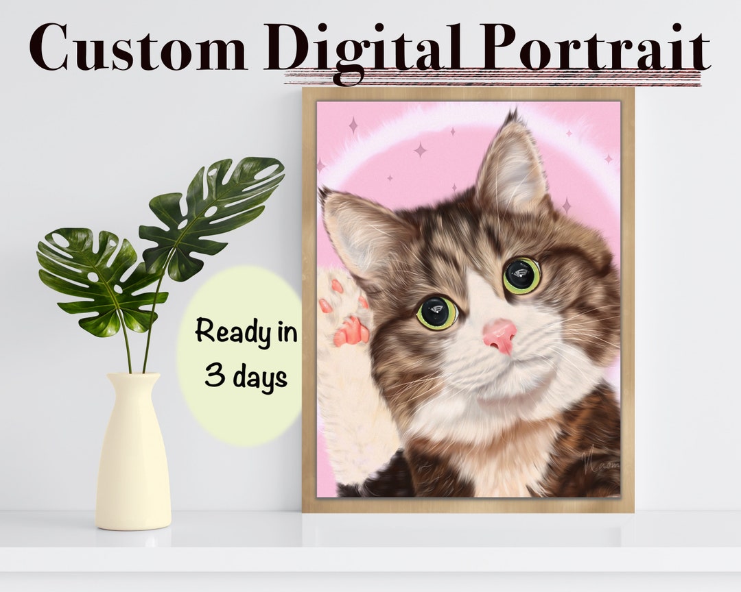 Custom Pet Portrait, , Hand Drawn Pet Portrait, Personalized Pet ...