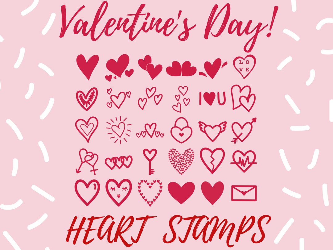 30 Love Stamp Brushes for Procreate, Valentine Day Decorative Brushes ...