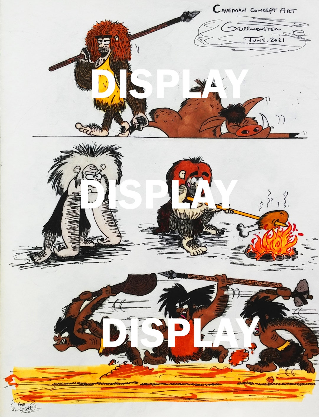 Caveman Concept Art Illustration (art, Illustration, Decoupage, Poster ...