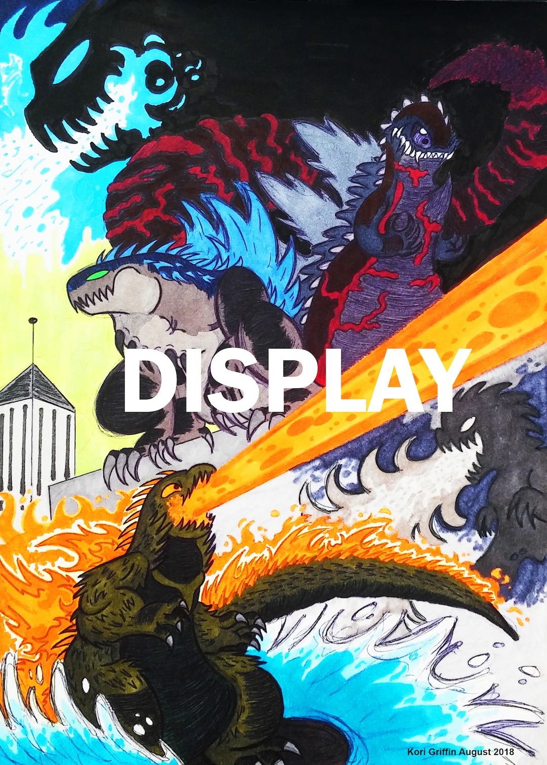 Godzilla Tribute Reshoot Illustration (art, Illustration, Decoupage ...