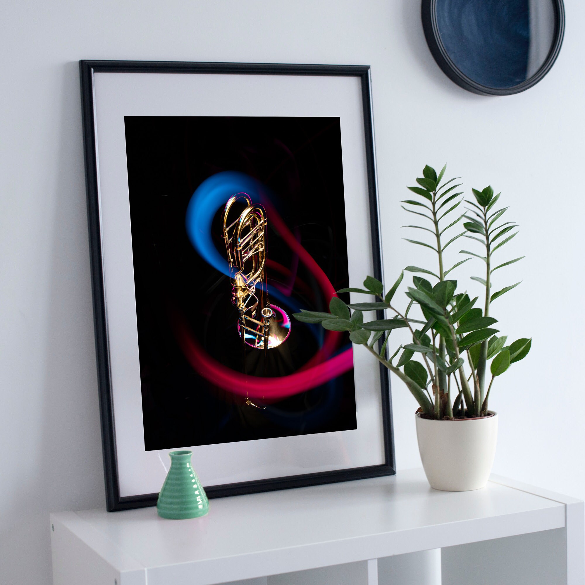 Red and Blue Trombone Photo Print | Great Gift for Musicians or as ...