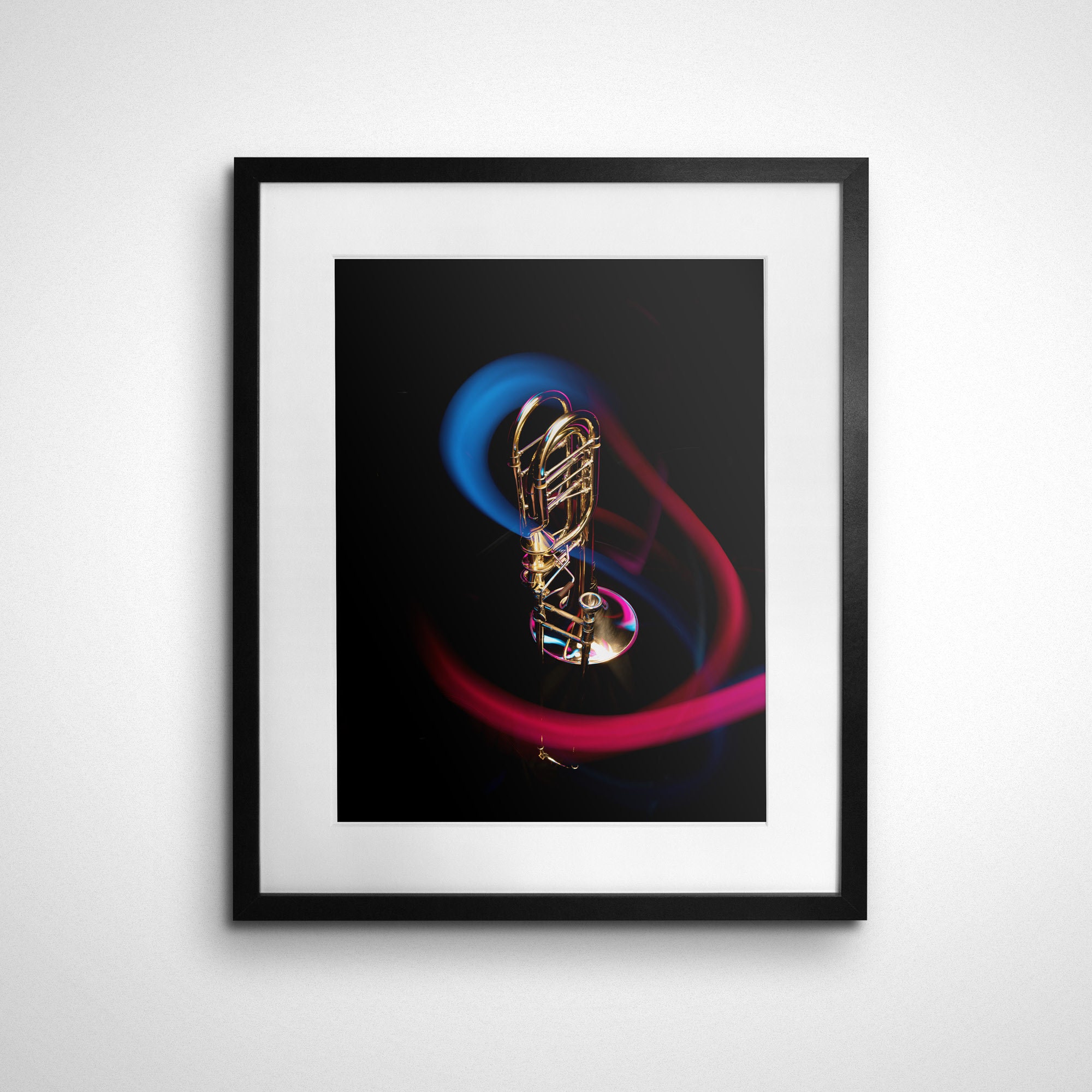 Red and Blue Trombone Photo Print | Great Gift for Musicians or as ...