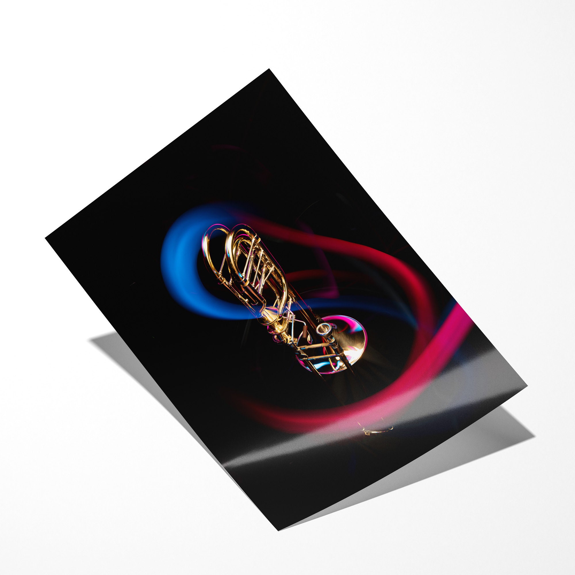 Red and Blue Trombone Photo Print | Great Gift for Musicians or as ...