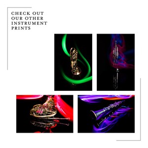 Photo Print of Trumpet With Red and Blue Light Reflections on Black ...
