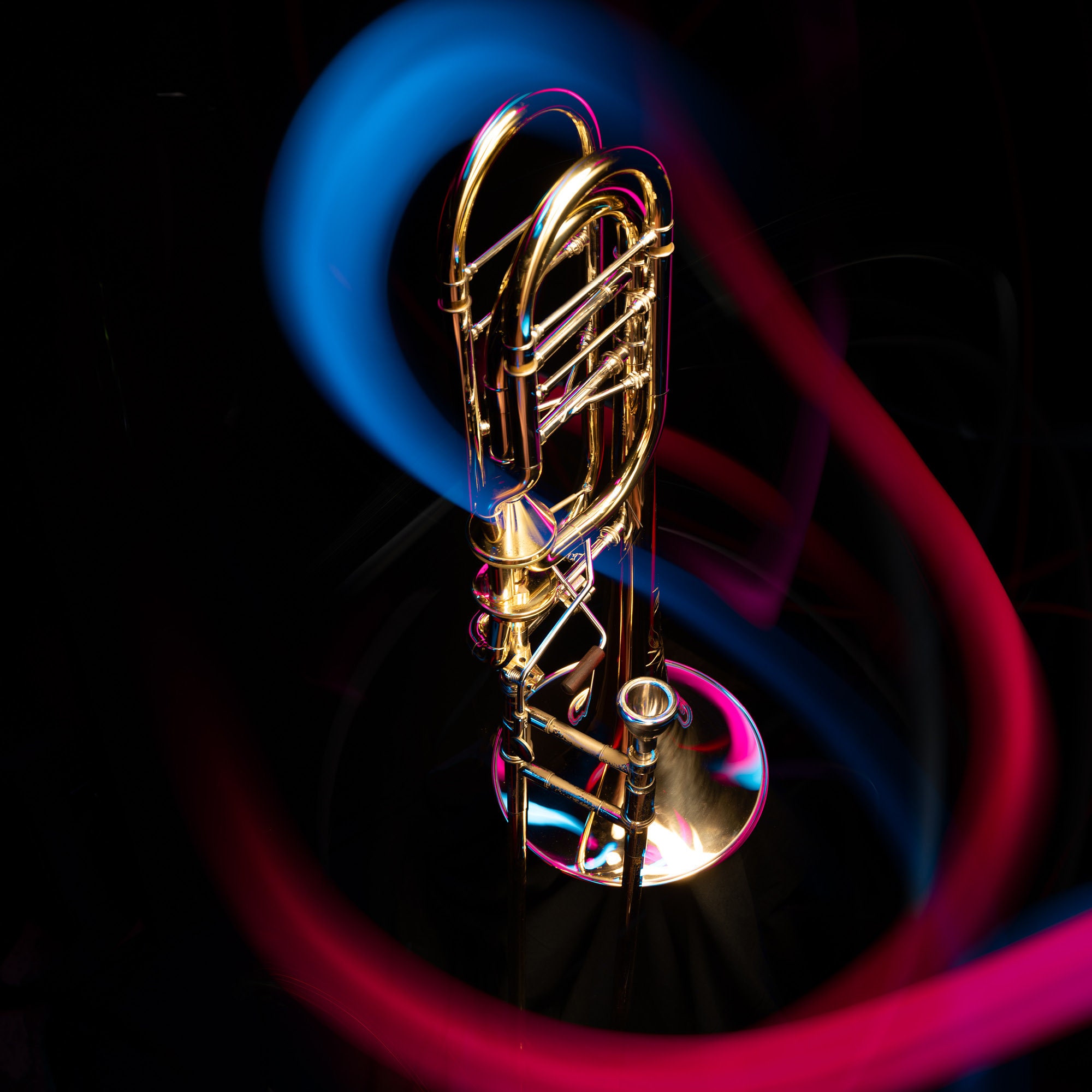 Red and Blue Trombone Photo Print | Great Gift for Musicians or as ...