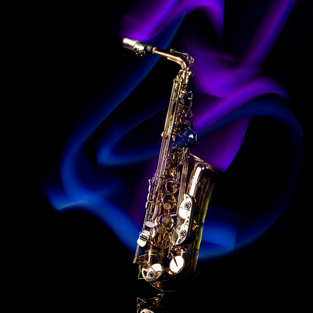 Photo Print of a Saxophone With Purple and Blue Reflections | Great ...