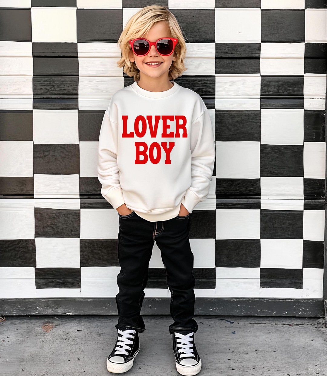 Valentine Day Sweatshirt Toddler Boy Valentine Sweater Lover Boy Toddler Shirt Funny Valentines ...