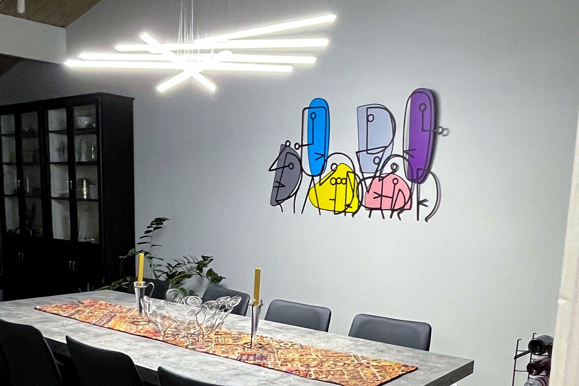 Colorful Faces Metal Wall Decor Colorful Metal Wall Decor - Etsy