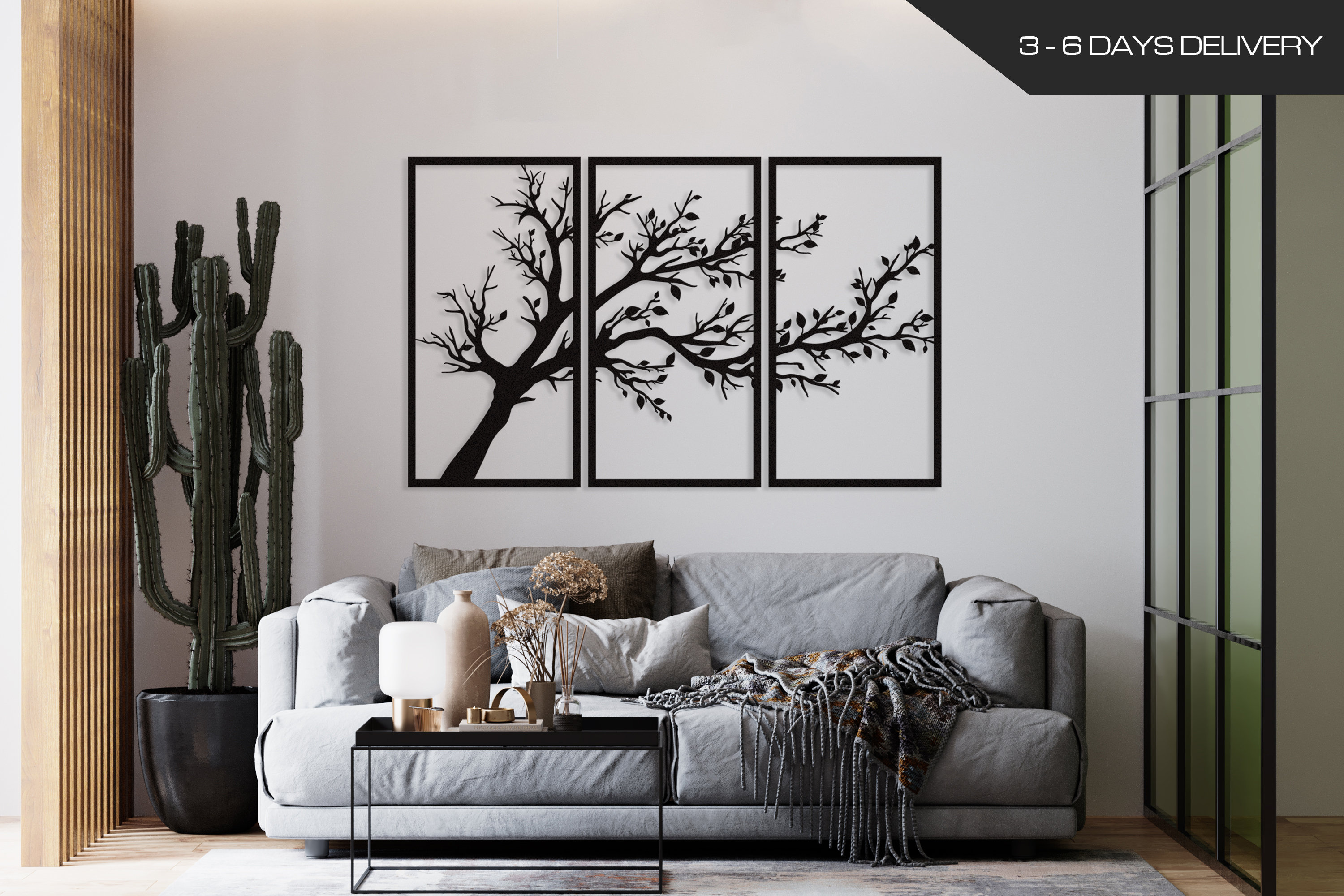 Textured Metal Trees Wall Decor, Framed 3-piece Wall Art - Etsy