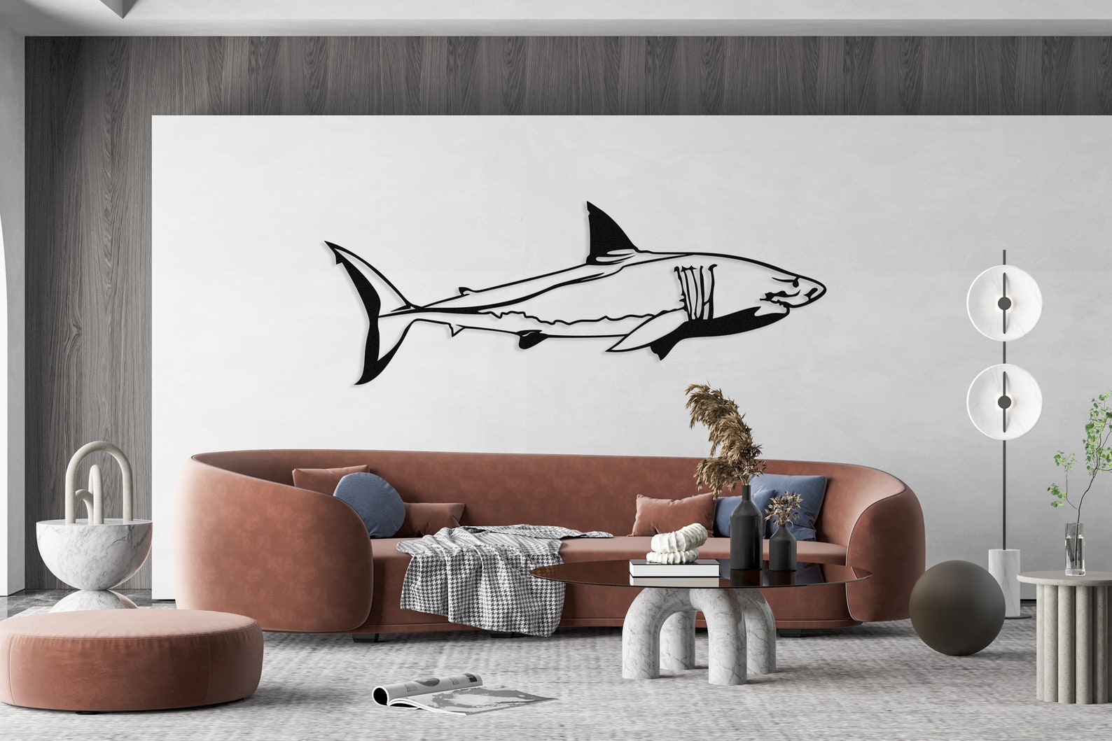 Shark Metal Wall Decor Housewarming Gift Office Modern Wall - Etsy