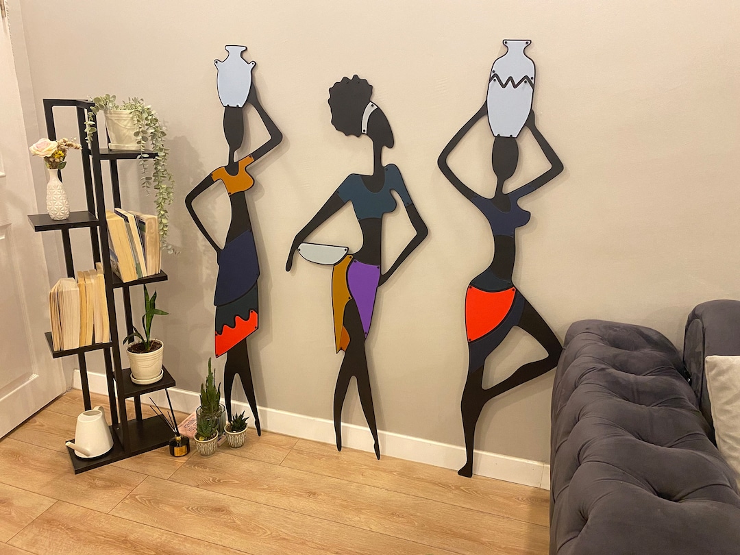 African American Metal Wall Art: Colorful Minimalist Line Decor - Etsy