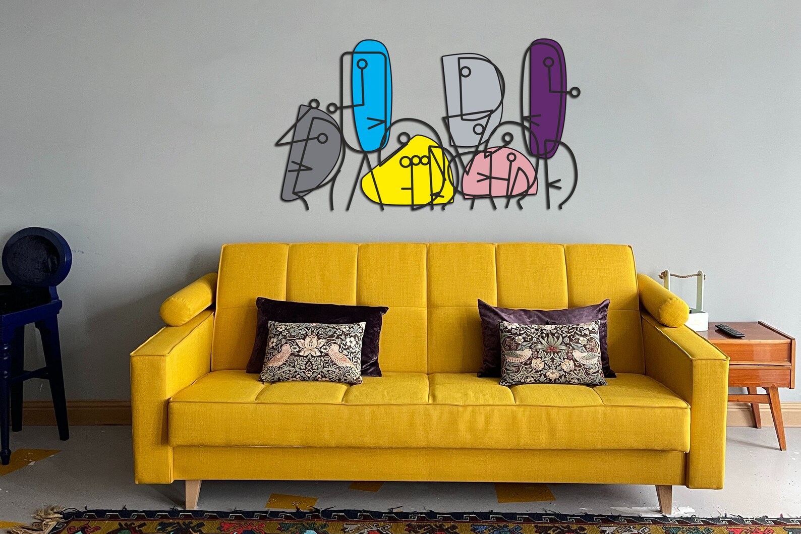 Colorful Faces Metal Wall Decor Colorful Metal Wall Decor - Etsy