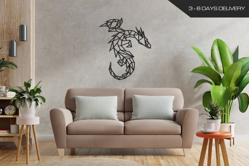 Dragon Metal Wall Decor Draco Texture Paint Style - Etsy