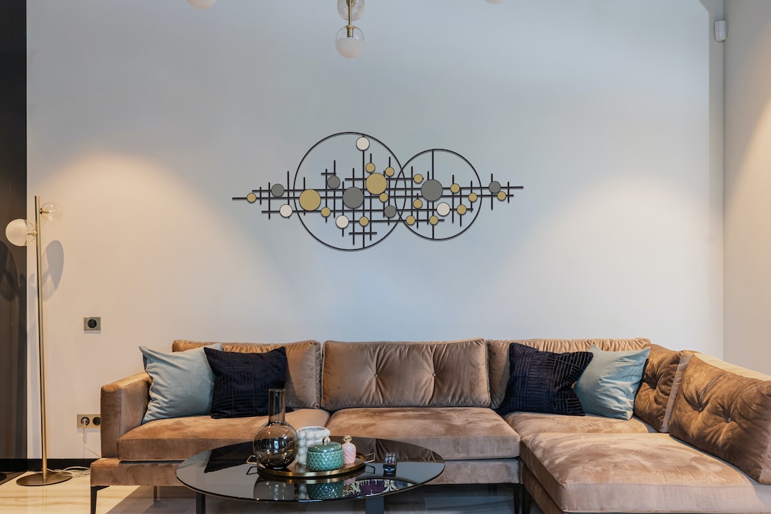 Modern Metal Circle Wall Decor: Colorful Minimalist Art - Etsy