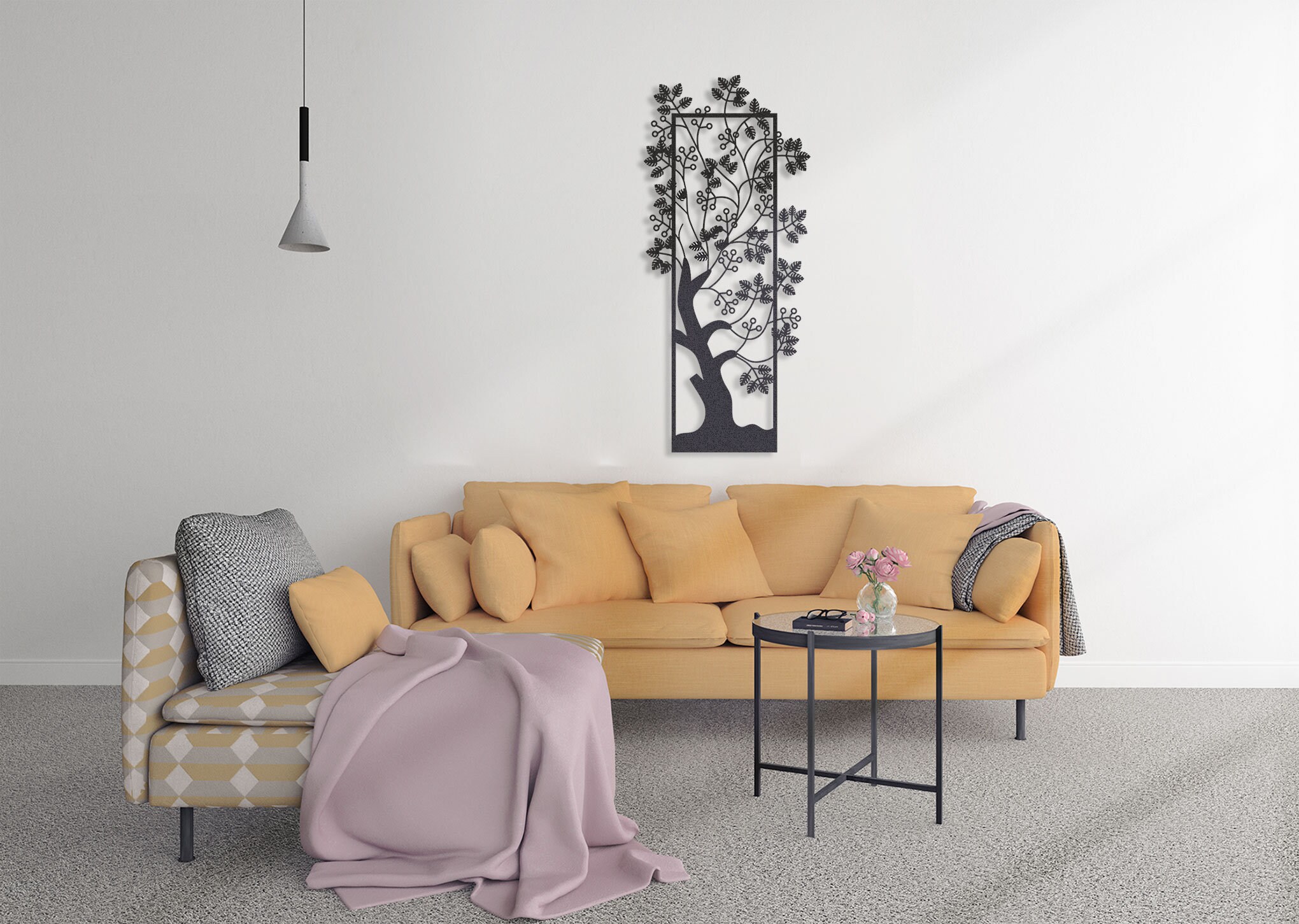 Ivy Tree Tree Themed Metal Wall Decor Texture Paint Metal | Etsy