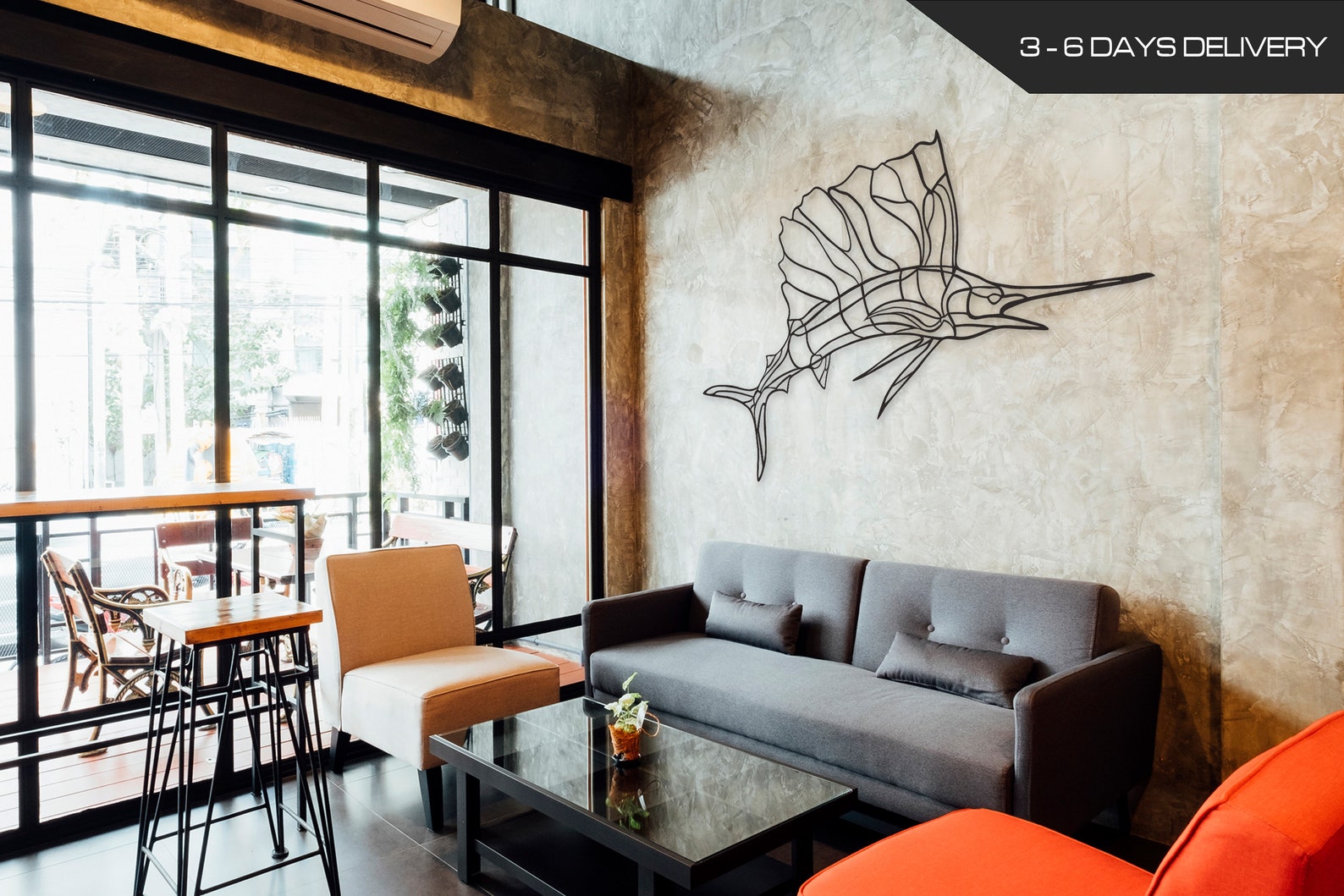 Swordfish Metal Wall Decor Metal Wall Art Minimalist Design | Etsy