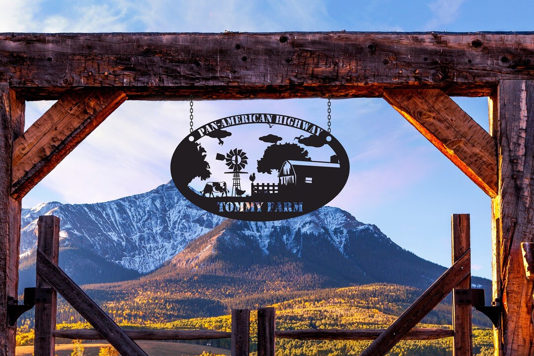 Personalized Farmhouse Metal Entrance Sign, Custom Metal Farmhouse Sign ...