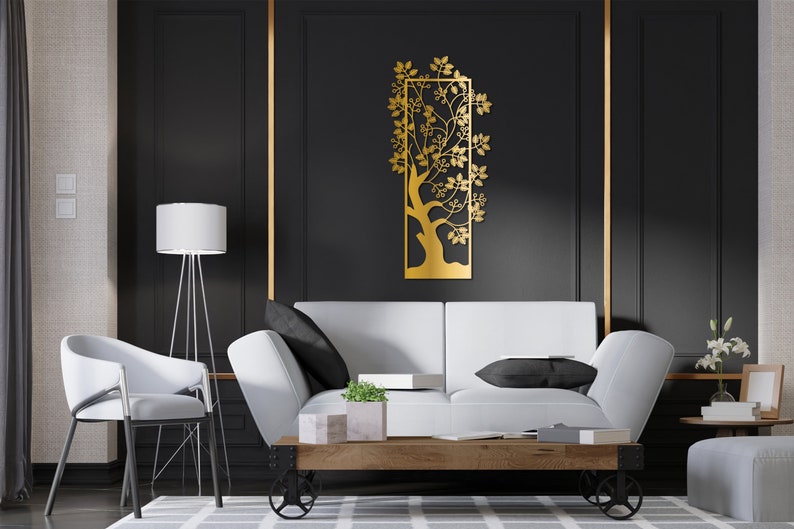 Ivy Tree Tree Themed Metal Wall Decor Texture Paint Metal - Etsy