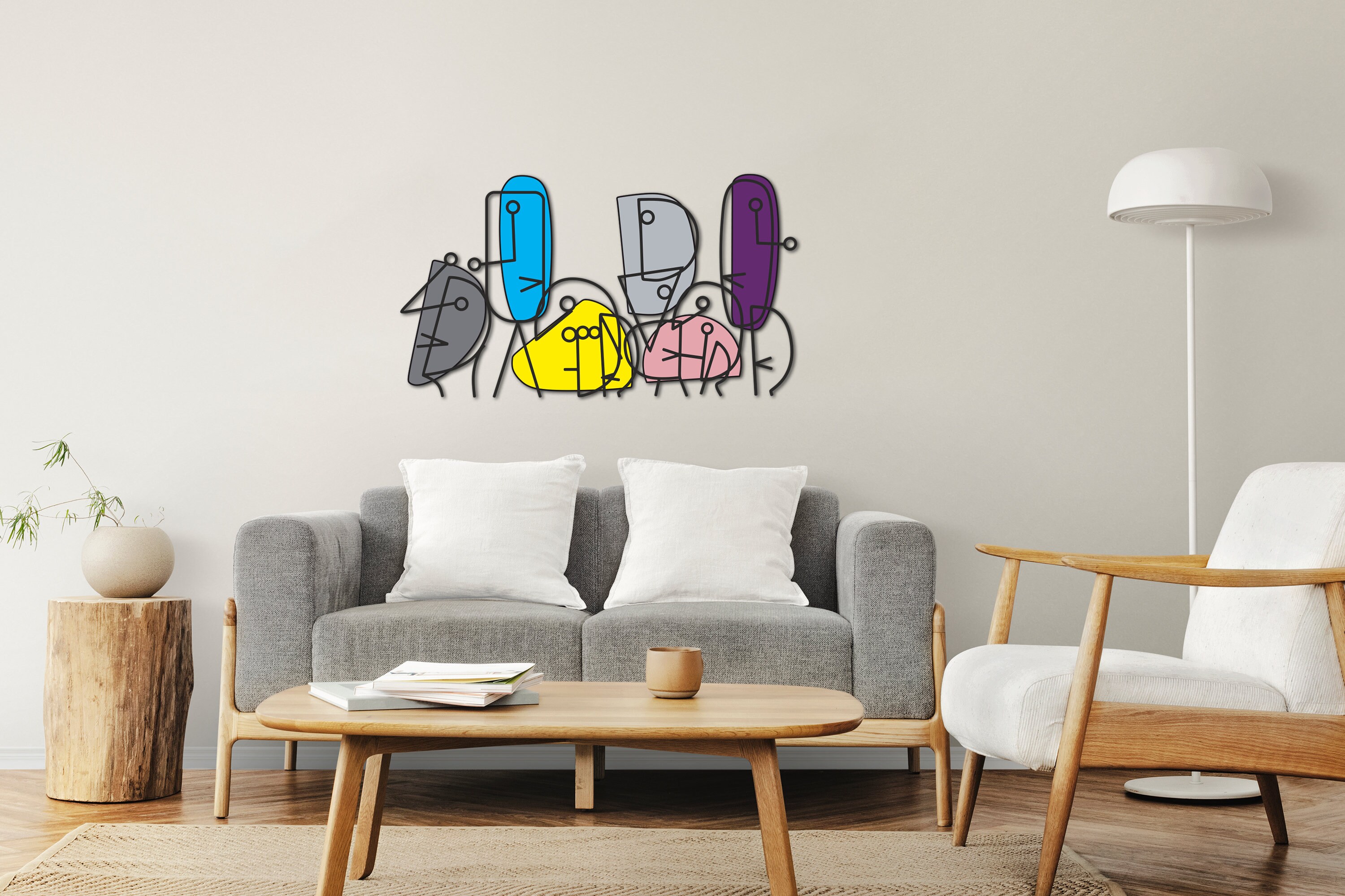 Colorful Faces Metal Wall Decor Colorful Metal Wall Decor - Etsy