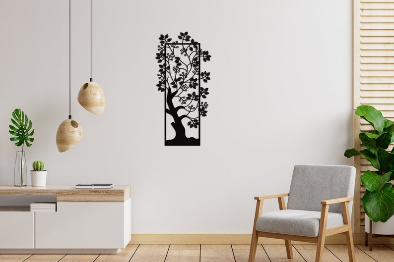 Ivy Tree Tree Themed Metal Wall Decor Texture Paint Metal - Etsy