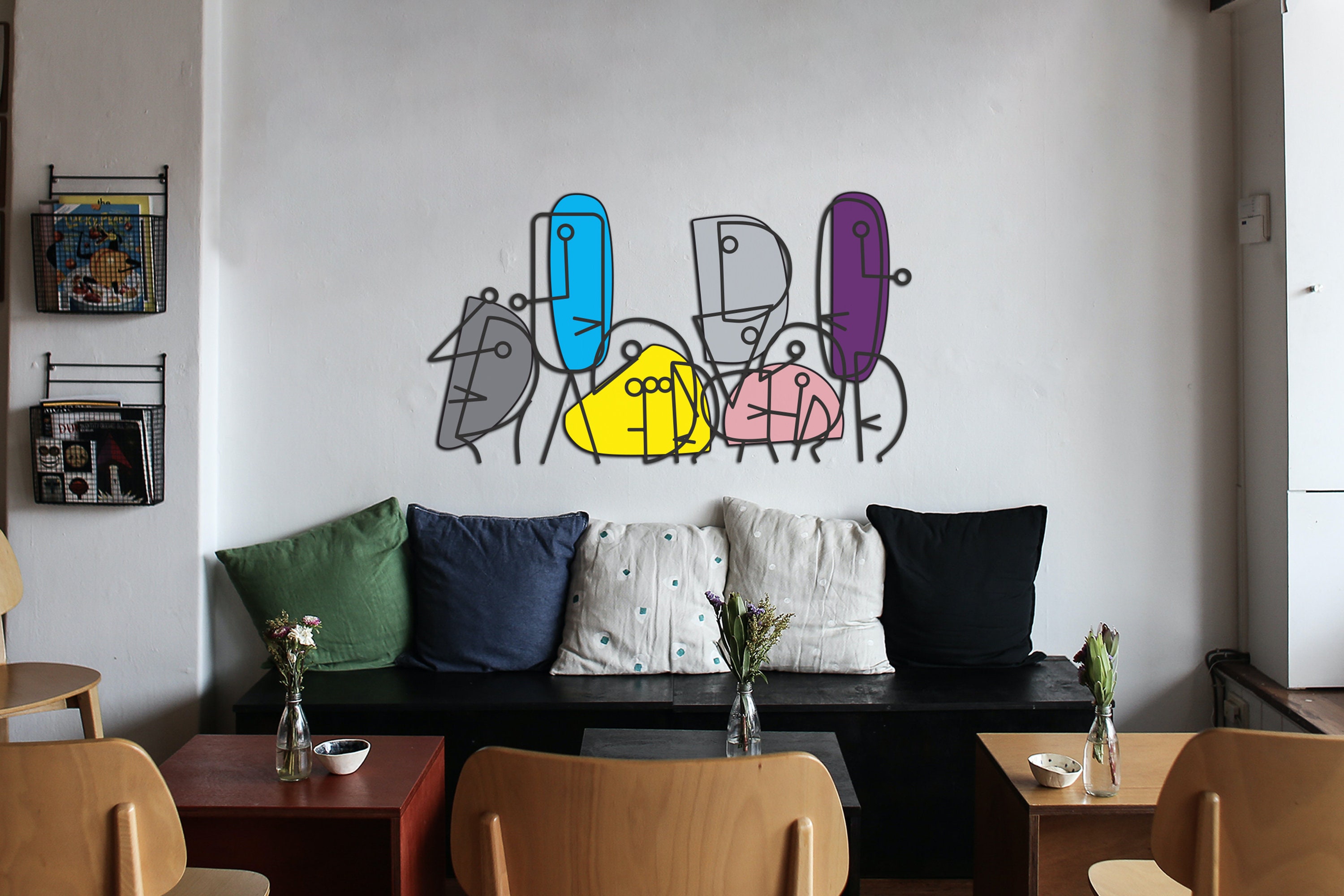 Colorful Faces Metal Wall Decor Colorful Metal Wall Decor - Etsy