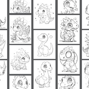 Dino World: Land of Giants, Super Cute 30 Imaginative Coloring Pages ...