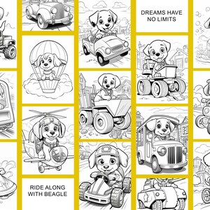 The Beagle's Vroom-vroom Adventures, 25 Imaginative Coloring Pages for ...