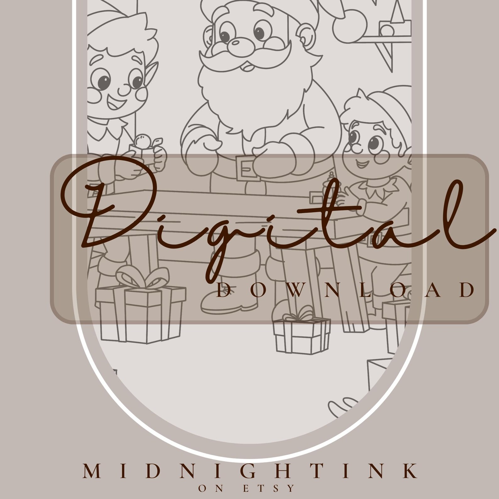 Santa's Workshop Coloring Page - Digital Download - Kids Coloring ...