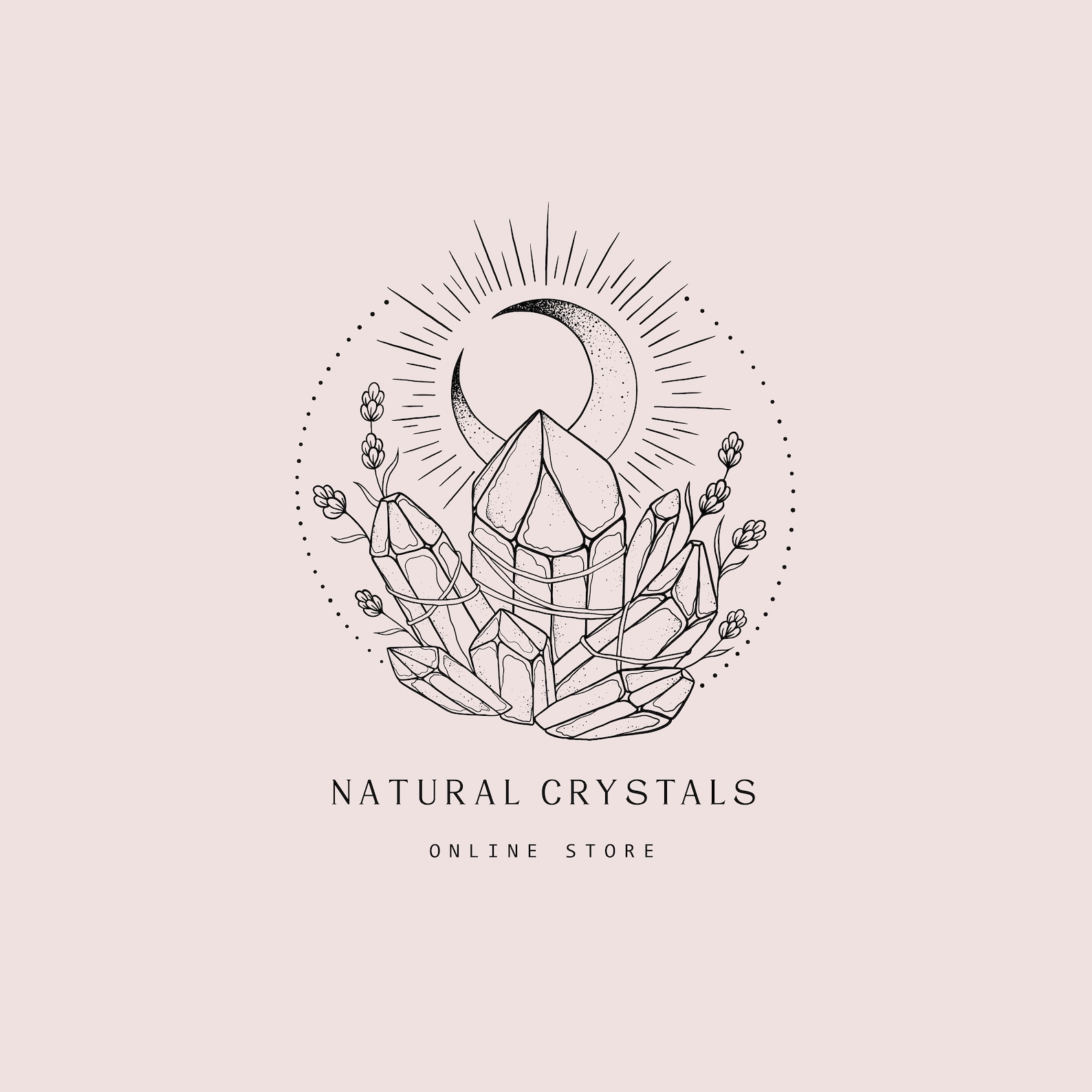 Premade Logo Design Crystal Logo Design Hipster Logo Boho | Etsy