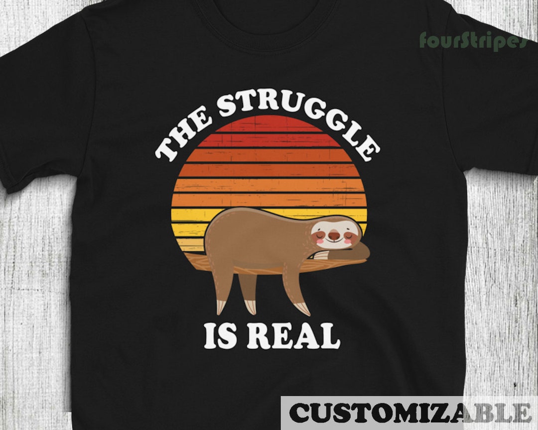 The Struggle is Real Cute Sloth Sleep Christmas Funny Tshirt - Etsy