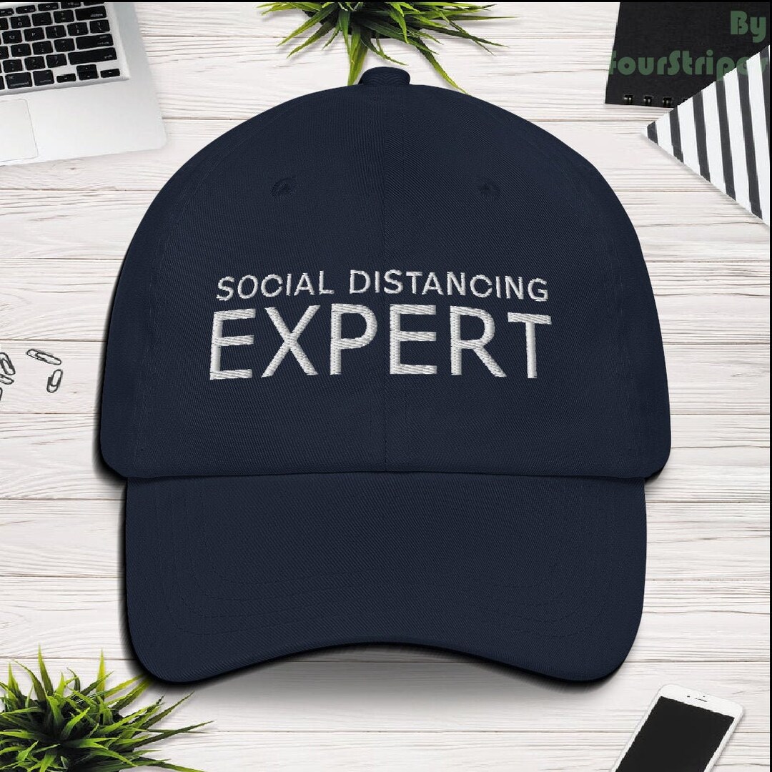 Social Distance Expert Baseball Hat Funny Quarantine Embroidery Hat ...