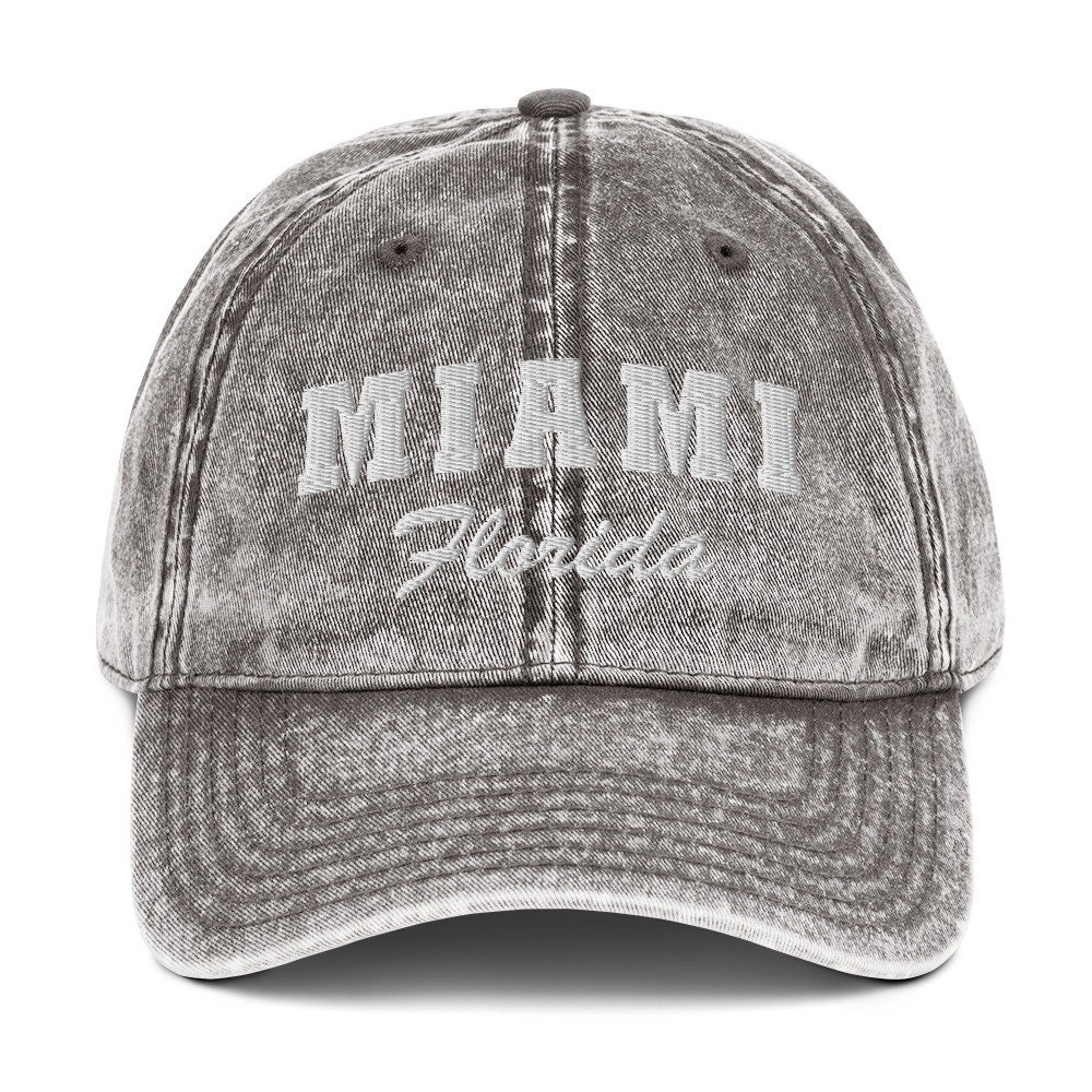 Miami Florida Retro Distressed Vintage Baseball Hat - Etsy