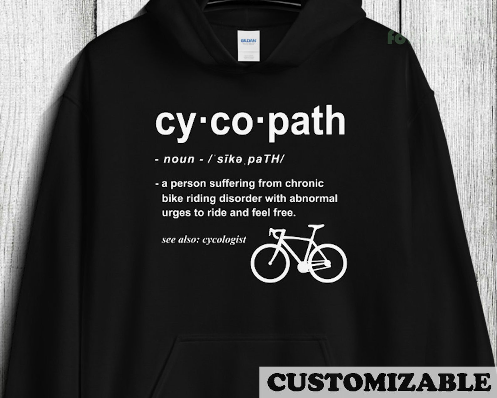 Cycopath Definition Funny Cycling Addict Gift for Cyclist Hoodie - Etsy