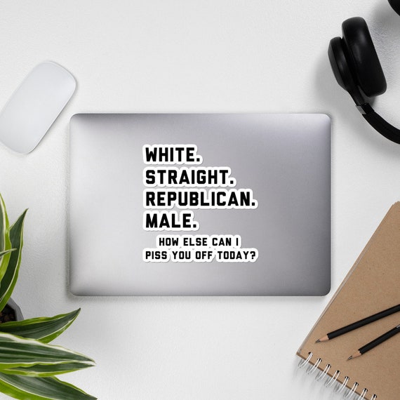 White Straight Republican Male Funny Sarcastic Sticker - Etsy