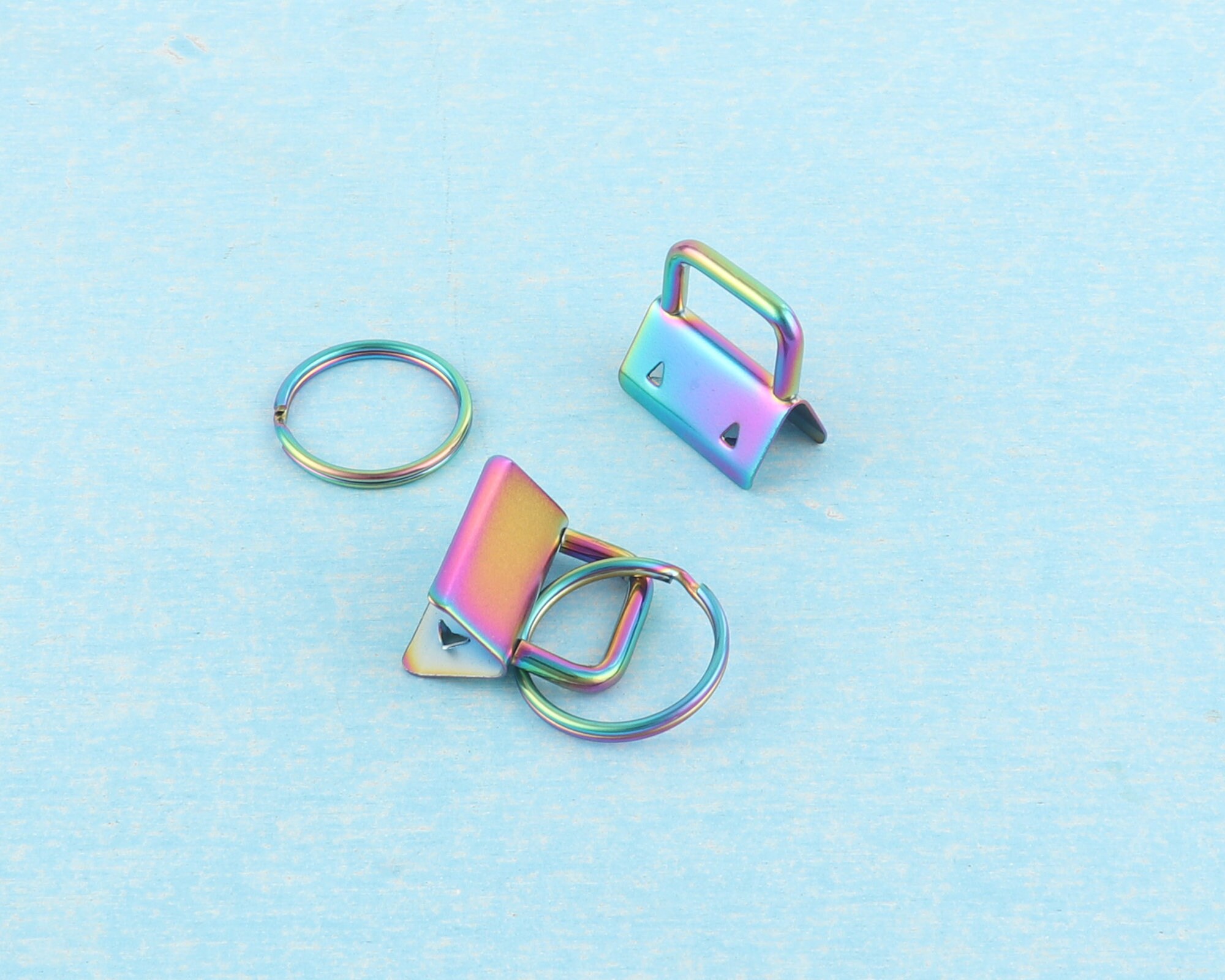 1 Inch Key Fob Hardware With Split Ring,10 Sets of 25mm Rose Gold ...