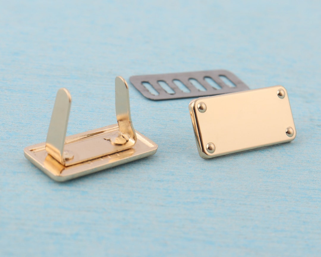 Custom 1'' Gold Metal Labels With Prongs, 25mm Personalized Name Tags ...