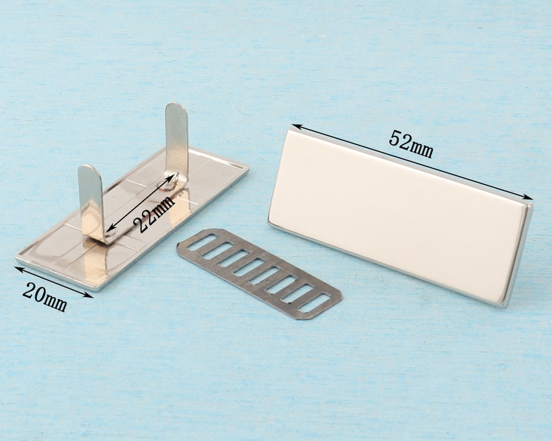 2" Custom Purse Bag Label,52mm X20mm Silver Blank Rectangle Tags With ...