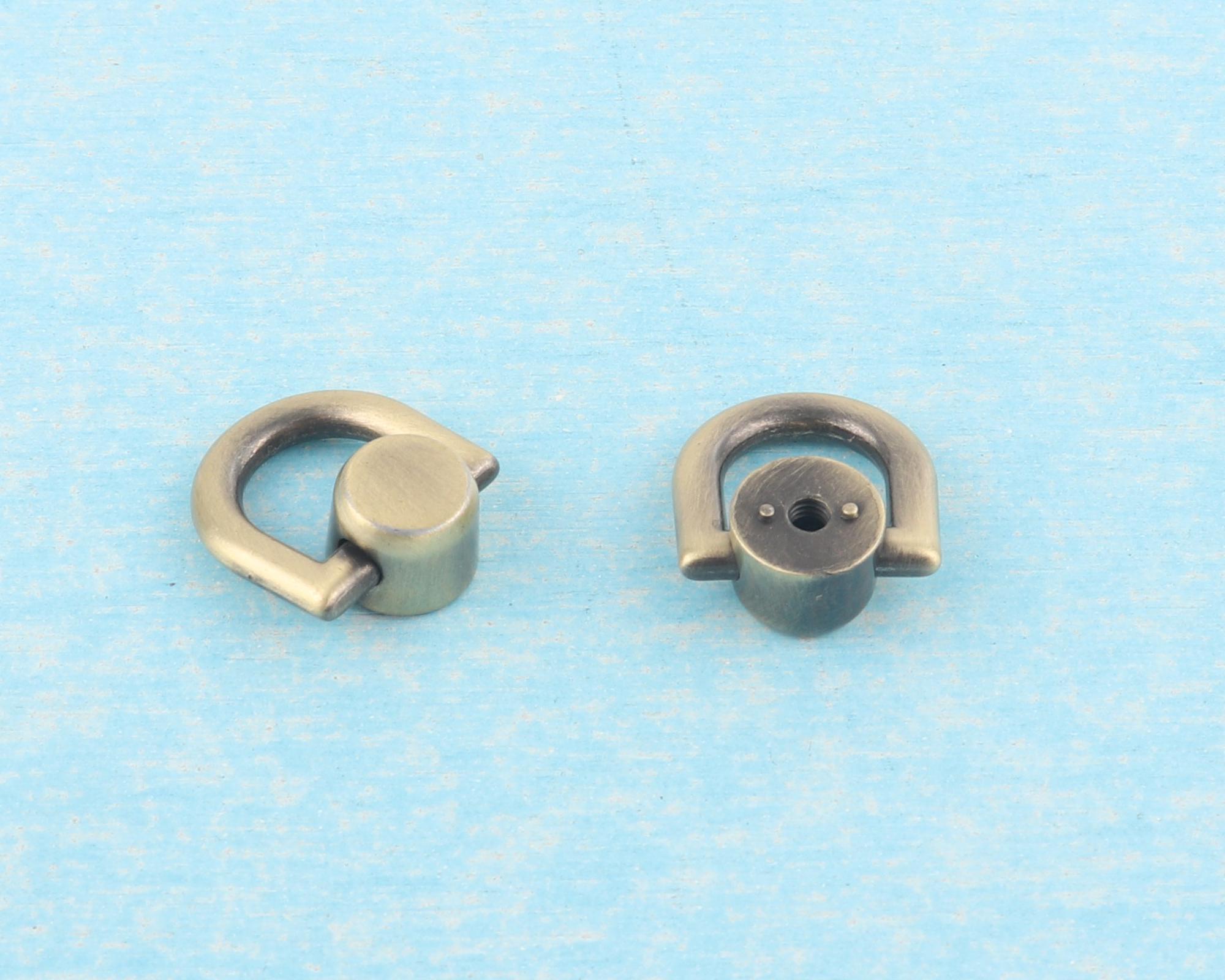 5 Pack Screw Rivet With D Ring,light Gold/matte Black/bronze Round ...